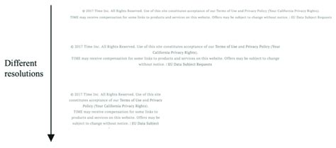 bottom of the same website interface at different resolutions