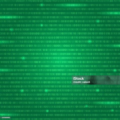 Vector Digital Data Technology Concept Green Binary Data Software