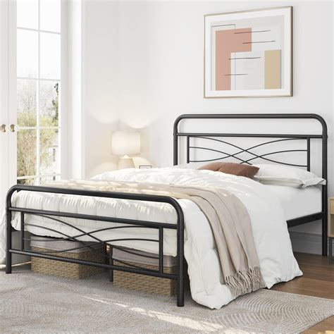 Metal Platform Bed Mattress Foundation Review Wrought Iron Furniture