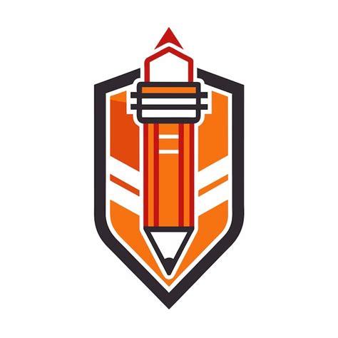 Premium Vector A Minimalist School Emblem With A Stylized Pencil Icon