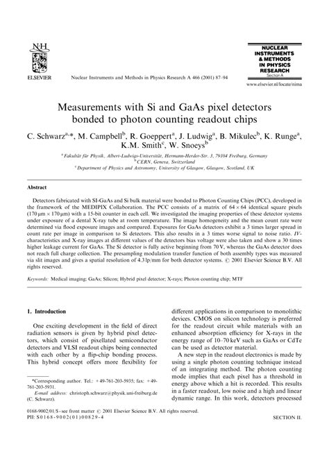 Pdf Measurements With Si And Gaas Pixel Detectors Bonded To Photon Counting Readout Chips