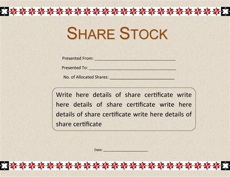Shareholding Certificate Template 1 Templates Example Templates