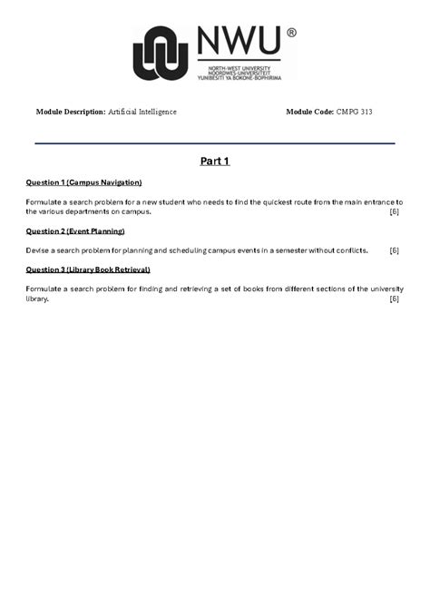 2nd Theoretical Assignment Module Description Artificial Intelligence Module Code Cmpg 313