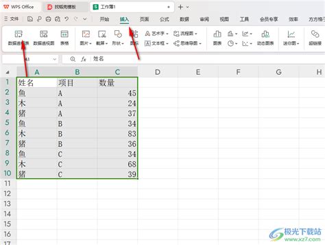 Excel数据透视表多个行标签并列显示如何设置？ Wps Excel数据透视表将多个标签项目重复显示的方法 极光下载站