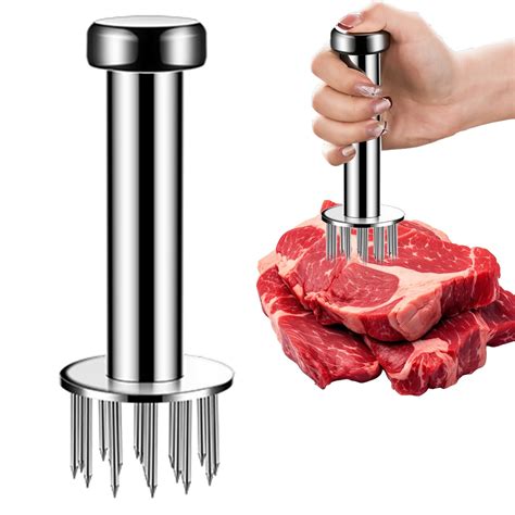 304 Stainless Steel Meat Tenderizer Tool With Multi Needle Design For