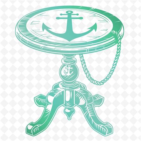 Premium PSD A Green Anchor With A Chain And A Chain On It