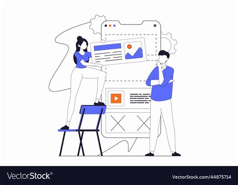 App Development Concept With People Scene In Flat Vector Image