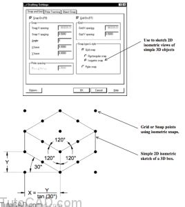 Using Snap Grid In Isometric Sketches Tutorial AutoCAD