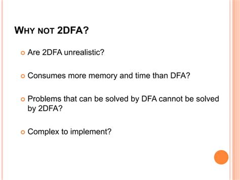 Two Way Deterministic Finite Automata Pptx Programming Languages