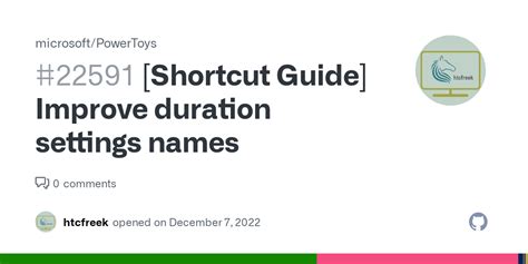 Shortcut Guide Improve Duration Settings Names · Issue 22591 · Microsoftpowertoys · Github