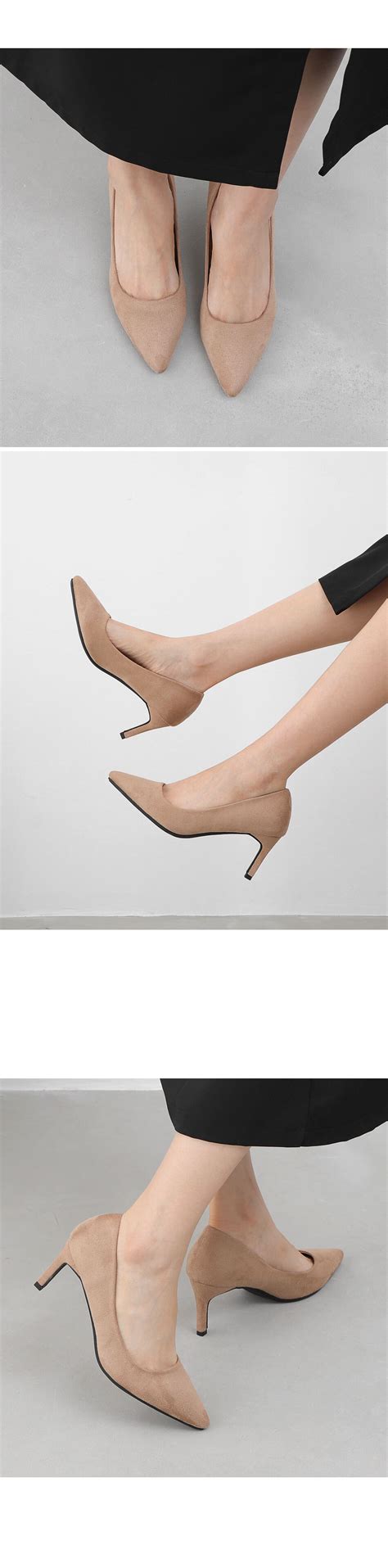 잇슈 스웨이드 뾰족코 미들힐 하이힐579cm 5520