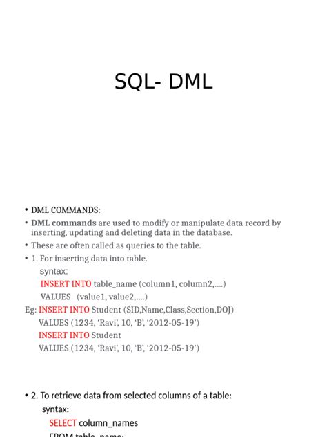 Sql Dml Pdf