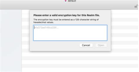 Cant Open Realm File With Realm Studio Please Enter Valid Encryption