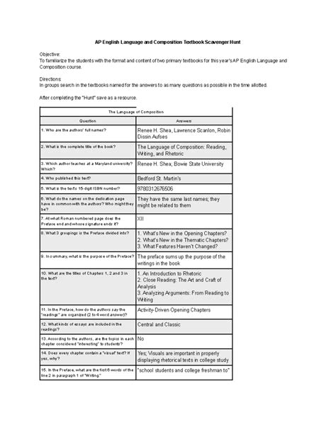 English Language And Composition Textbook Scavenger Hunt Deprecated Api Usage The Svg Back