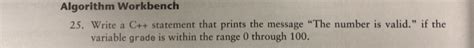 Solved Algorithm Workbench 25 Write A C Statement That