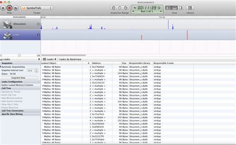 iphone memory leak in libsystem c dylib stack overflow