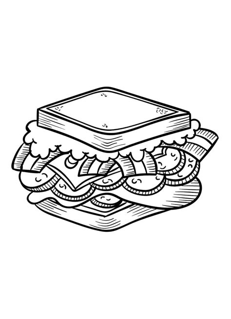 샌드위치 색칠 공부 Kr에서 무료 색칠 공부