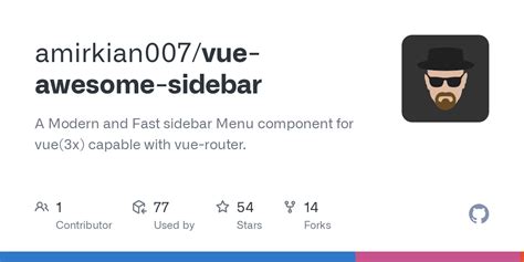 Github Amirkian007vue Awesome Sidebar A Modern And Fast Sidebar Menu Component For Vue3x