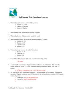 Soil Sample Test Questions Answers Envirothon Soil Sample Test Questions Answers Envirothon