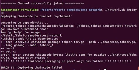 Hyperledger Fabric Successfully Opened Test Network But Deploying