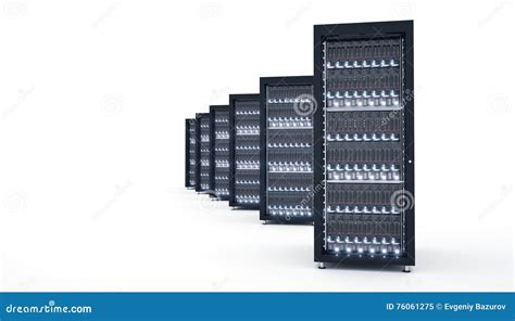 Isolated Servers In Datacenter Cloud Computing Data Storage Stock