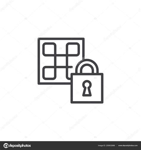 Lock Tool Outline Icon Linear Style Sign Mobile Concept Web Stock Vector By ©avicons 250632686