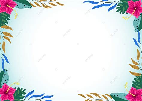 손으로 그린 열대 꽃 배경 벡터 여름 열대 잎 초록 배경 일러스트 및 사진 무료 다운로드 Pngtree