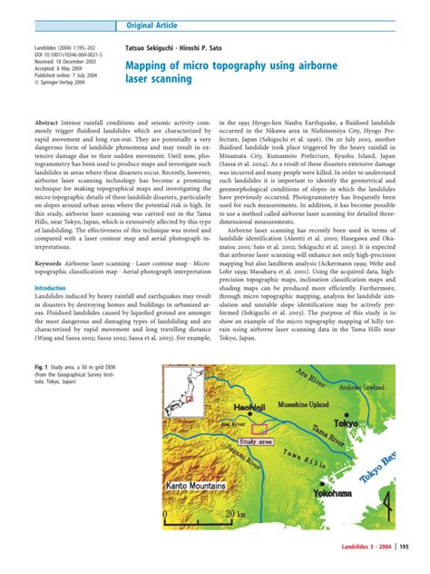 Sekiguchi2004 Mapping Of Micro Topography Using Airborne Laser Scanning Pdf Landslide
