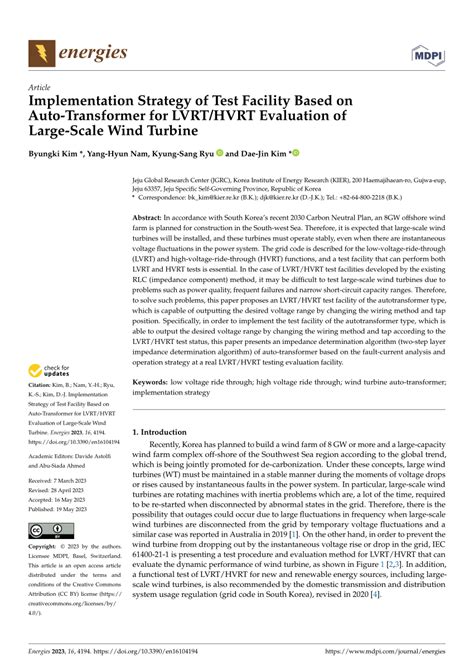 Pdf Implementation Strategy Of Test Facility Based On Auto Transformer For Lvrt Hvrt