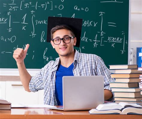Young Male Student Studying Math At School Stock Image Image Of
