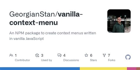 Github Georgianstanvanilla Context Menu An Npm Package To Create