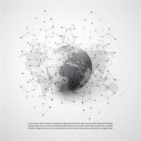 Cloud Computing And Networks With World Map Abstract Global Digital