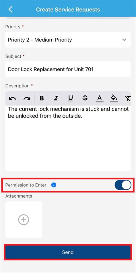 Mobile App How To Create A Service Request Condo Control English