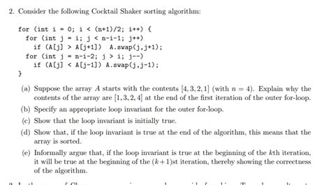 Cocktail Shaker Sort Pseudocode At Jimmy Strother Blog
