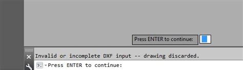 Invalid Of Incomplete Dxf Input Drawing Discarded Autocad Bugs