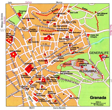 Granada Tourist Map Tourist Attraction