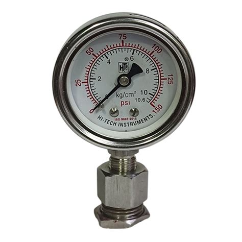 Stainless Steel Pressure Gauge 2 Inch Size Analog Display Polished