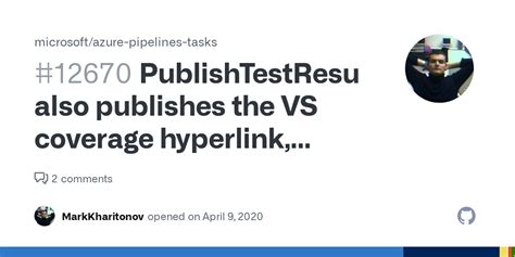 publishtestresults 2 also publishes the vs coverage hyperlink making