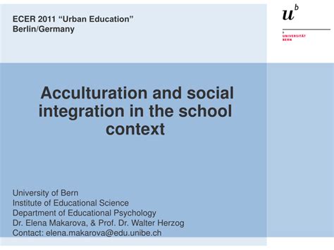 Pdf Acculturation And Social Integration In The School Context