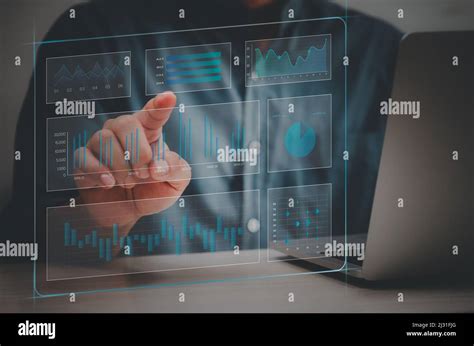 Man Hand Using Laptop To Working Technologyhand Toucing Virtual Screen