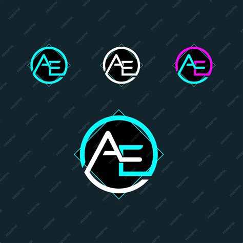 Ae Trendy Letter Logo Design With Circle Premium Vector