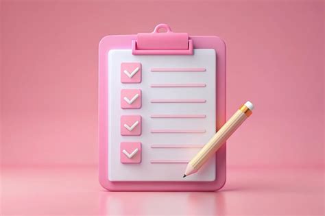 3d Paper Clipboard Task Management Todo Check List With Pencil Fast Work On Project Plan Fast