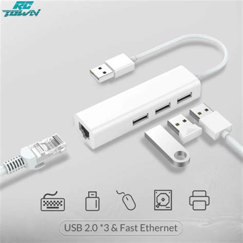 3 Usb Port Hub Rj 45 Lan Network Card Usb To Ethernet Adapter Cable Lazada PH