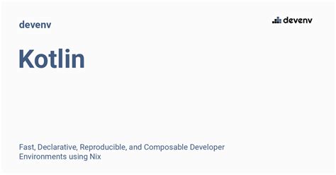Kotlin Devenv