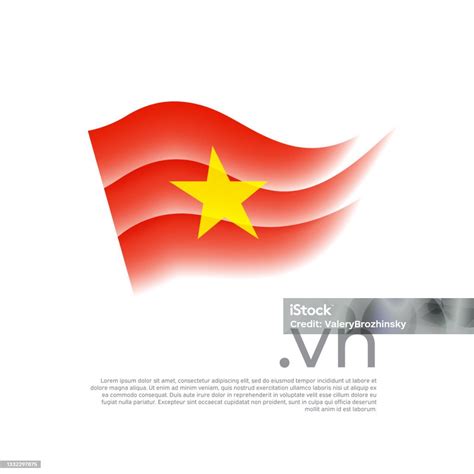 베트남 국기 흰색 배경에 베트남 국기의 색깔의 줄무늬 Vn 도메인이 있는 내셔널 포스터의 벡터 양식에 일치시키는 디자인 텍스트 배치 베트남의 국가 애국 배너 커버 0명에