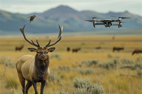 Premium Photo A Drone Monitoring Wildlife Populations In A Natur Generative Ai