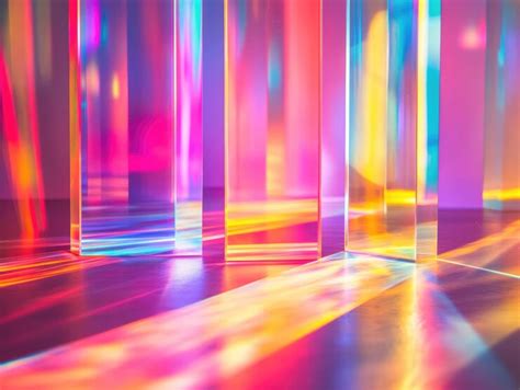 Light Rays Passing Through Prisms Creating Spectrum Patterns Premium Ai Generated Image