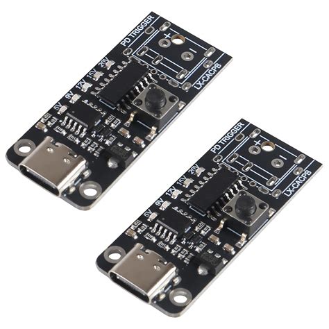 Snapklik Com 2PACK USB C PD QC DC 5V 9V 12V 15V 20V Adjustable Voltage Power Trigger Module 5A