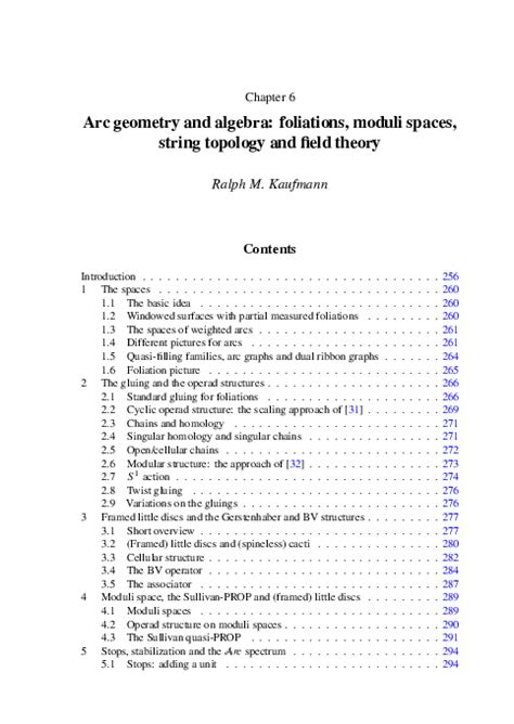 Pdf Arc Geometry And Algebra Foliations Moduli Spaces String Topology And Field Theory