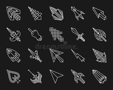 Mouse Cursor Simple Gradient Icons Vector Set Stock Vector Illustration Of Fantasy Lightning